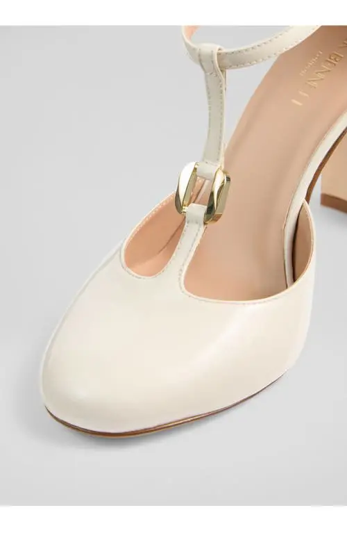 LK BENNETT Almina T-strap Pumps - Ecru