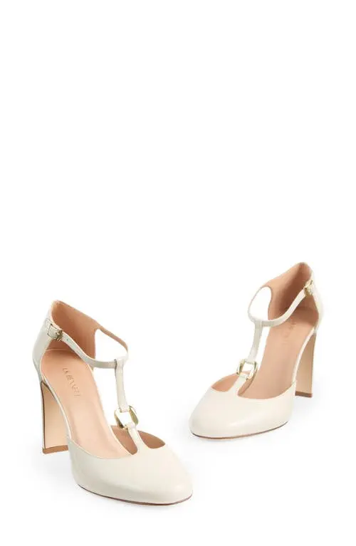 LK BENNETT Almina T-strap Pumps - Ecru