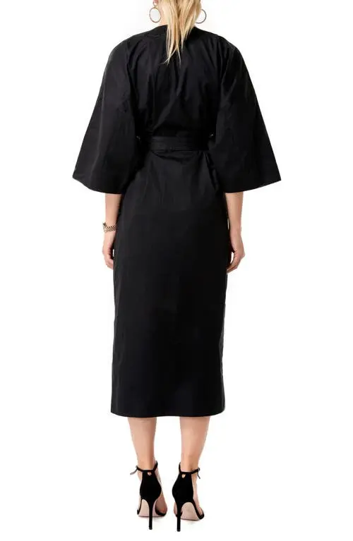 ACCOUCHEE Amaterasu Tie Belt Wrap Midi Dress