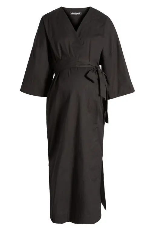 ACCOUCHEE Amaterasu Tie Belt Wrap Midi Dress