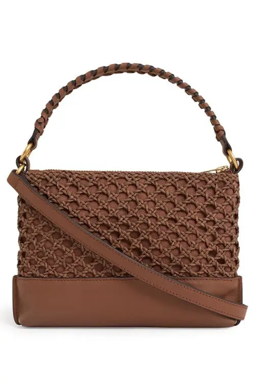 REISS Woven Leather Crossbody Bag
