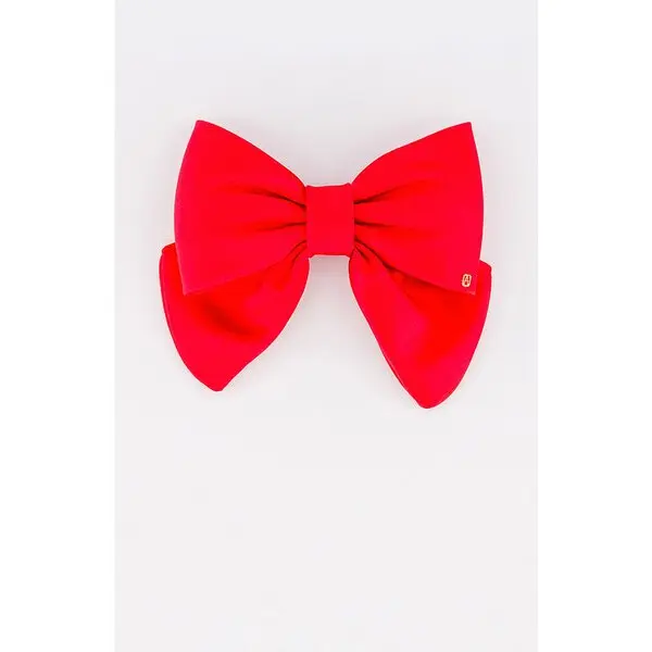 Alexandre De Paris Silk Bow Barrette - Red