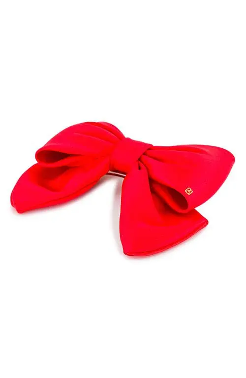 Alexandre De Paris Silk Bow Barrette - Red