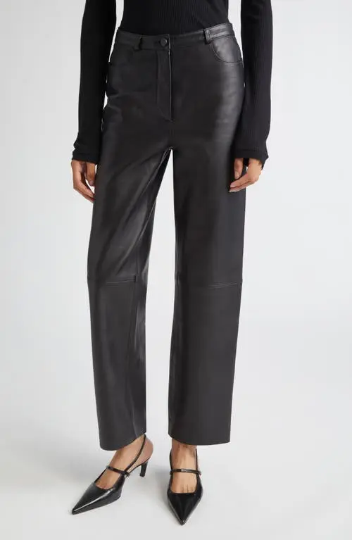 Loulou De Saison Cobe Lambskin Leather Straight Leg Trousers