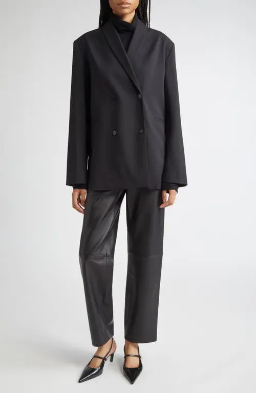 Loulou De Saison Cobe Lambskin Leather Straight Leg Trousers