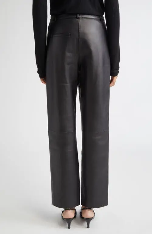 Loulou De Saison Cobe Lambskin Leather Straight Leg Trousers