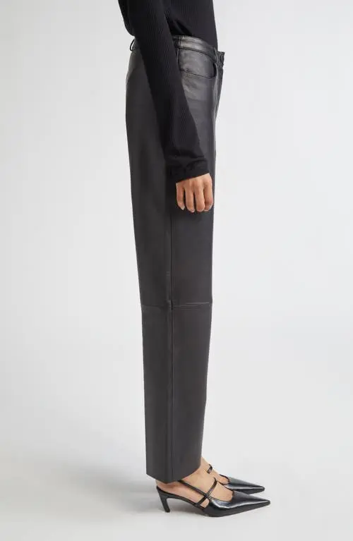 Loulou De Saison Cobe Lambskin Leather Straight Leg Trousers