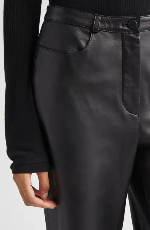 Loulou De Saison Cobe Lambskin Leather Straight Leg Trousers