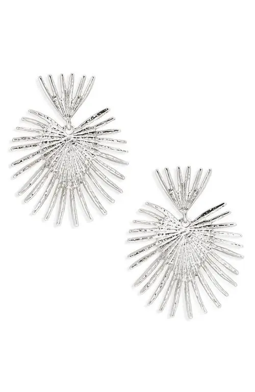KENNETH JAY LANE Fan Drop Earrings - Silver