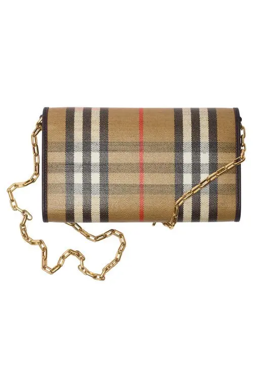 Burberry Highlands Coated Canvas Wallet On A Chain - Sand