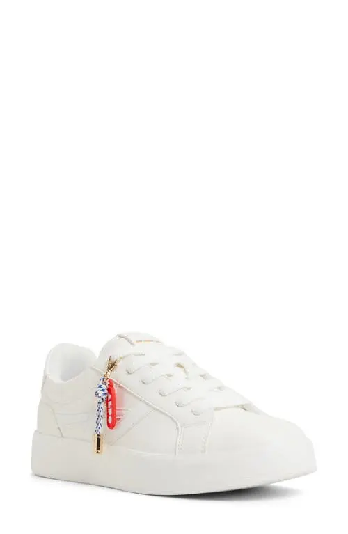 Aldo Low-top Sneaker With Charm Accent - White