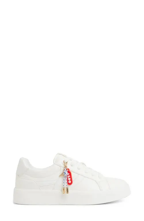 Aldo Low-top Sneaker With Charm Accent - White