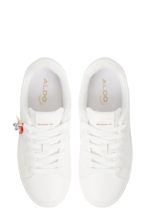 Aldo Low-top Sneaker With Charm Accent - White