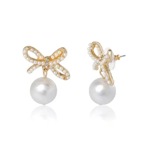 Bcbgmaxazria Bow Pearl Drop Earrings