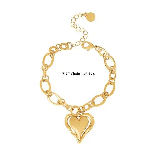 Bcbgmaxazria Heart Pendant Chain Bracelet
