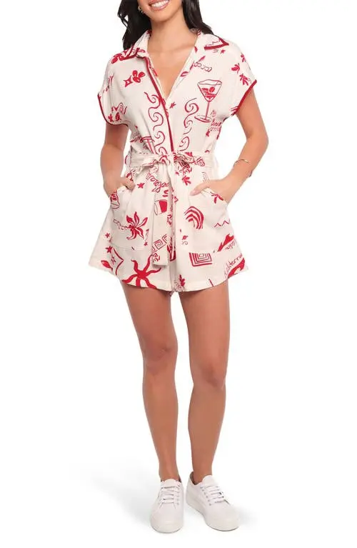 PETAL & PUP Kensie Printed Romper - Biaritz