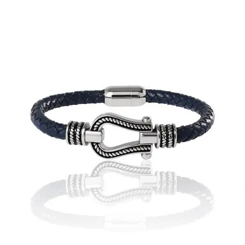 Lucky Brand Horseshoe Cord Bracelet - Navy Blue