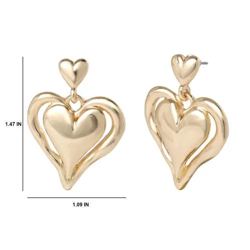 Bcbgmaxazria Double Heart Drop Earrings
