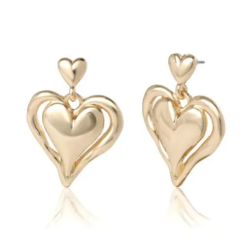 Bcbgmaxazria Double Heart Drop Earrings