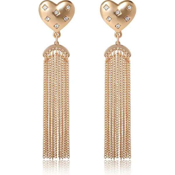 Bcbgmaxazria Tassel Heart Drop Earrings - Gold