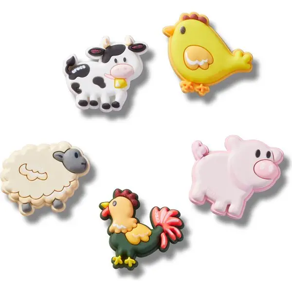 JIBBITZ Assorted Farm Friend Shoe Charms - White