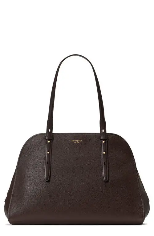Kate Spade New York Pebble Leather Tote Carryall - Hot Fudge