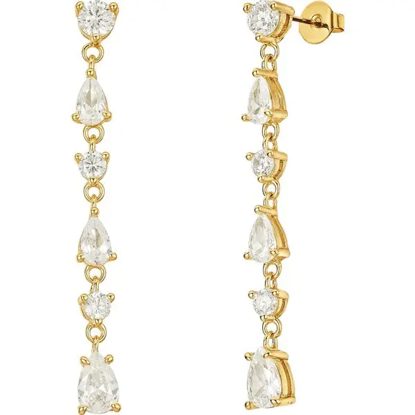 UNTAMED PETALS Taurus Crystal Drop Earrings - Gold