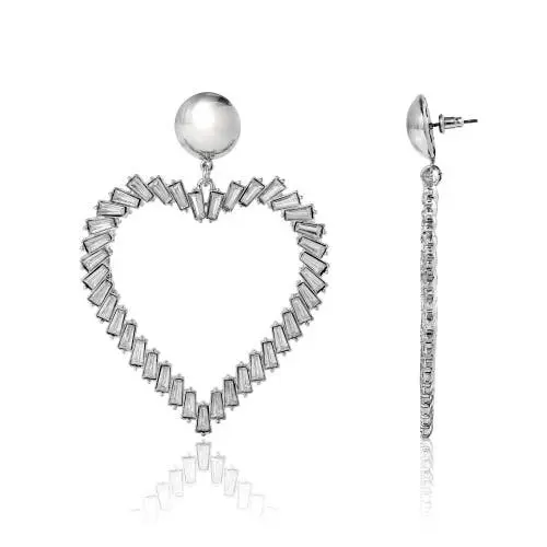 Bcbgmaxazria Silver-tone Heart Hoop Earrings