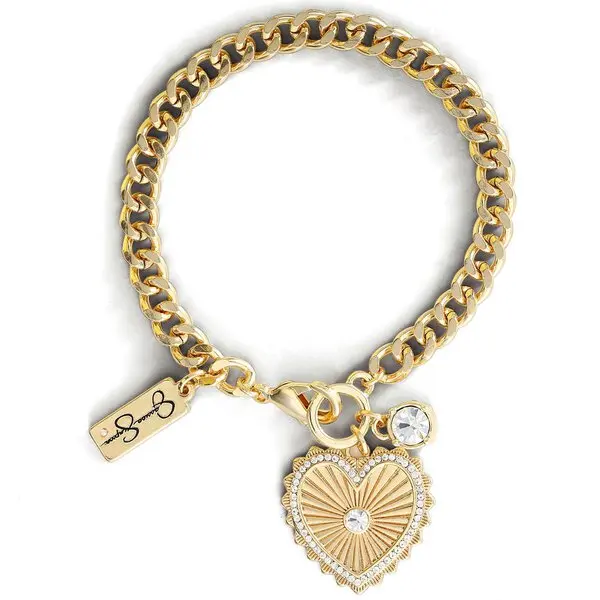 Jessica Simpson Heart Charm Bracelet - Gold