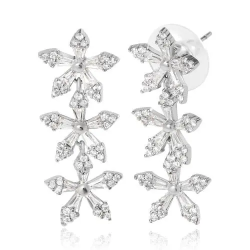 Jessica Simpson Crystal Snowflake Drop Earrings