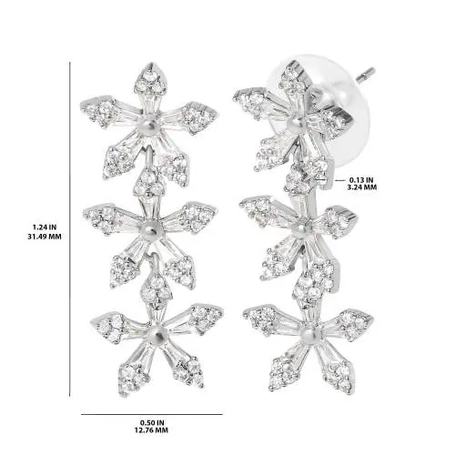 Jessica Simpson Crystal Snowflake Drop Earrings