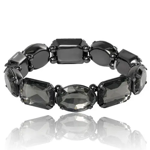 Jessica Simpson Crystal Stretch Bracelet - Black