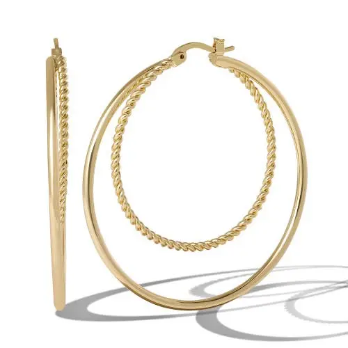 Jessica Simpson Double Hoop Earrings - Gold