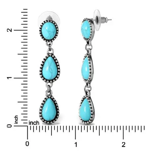 Jessica Simpson Three Stone Drop Earrings