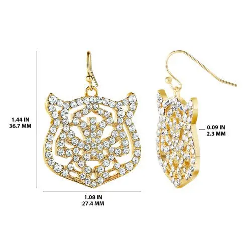 Jessica Simpson Tiger Drop Earrings With Crystals