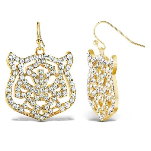 Jessica Simpson Tiger Drop Earrings With Crystals