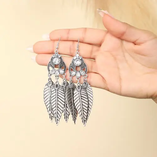 Jessica Simpson Leaf Drop Statement Earrings