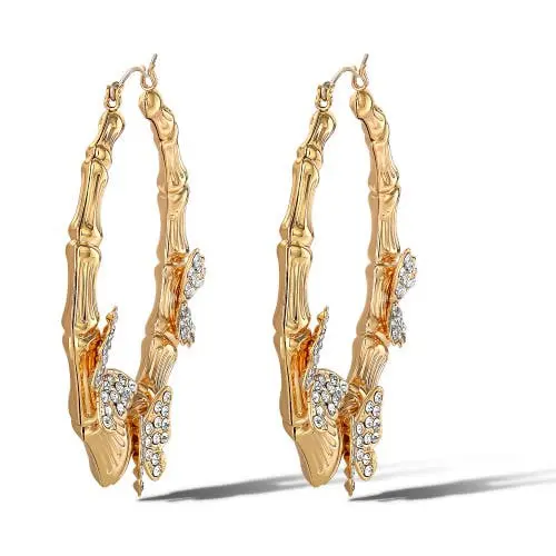 Jessica Simpson Butterfly Hoop Earrings