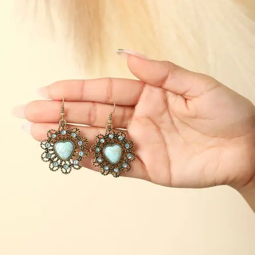 Jessica Simpson Ornate Heart Earrings