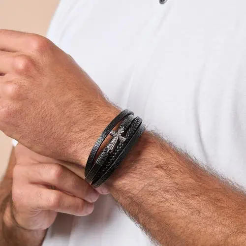 Lucky Brand Layered Cross Bracelet