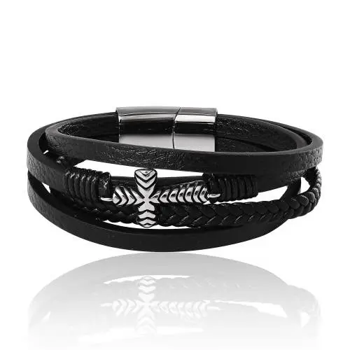 Lucky Brand Layered Cross Bracelet - Black