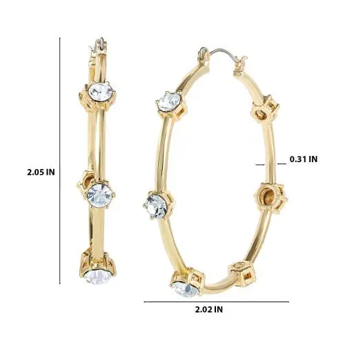 Jessica Simpson Drop And Hoop Earrings With Crystal Embellishments