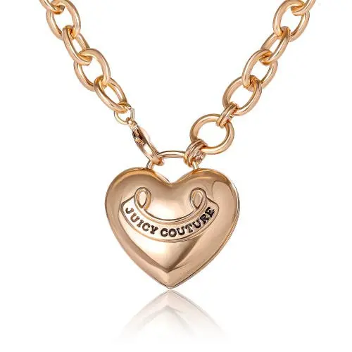 Juicy Couture Tone Heart Pendant Necklace - Gold