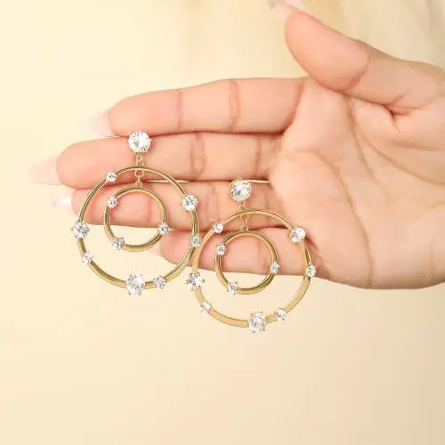 Jessica Simpson Orbital Crystal Drop Earrings