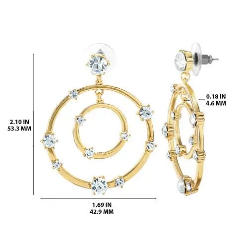 Jessica Simpson Orbital Crystal Drop Earrings