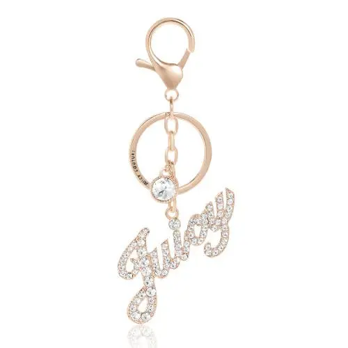 Juicy Couture Crystal Pave "juicy" Script Keychain - Gold, Silver
