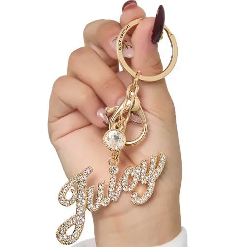 Juicy Couture Crystal Pave "juicy" Script Keychain