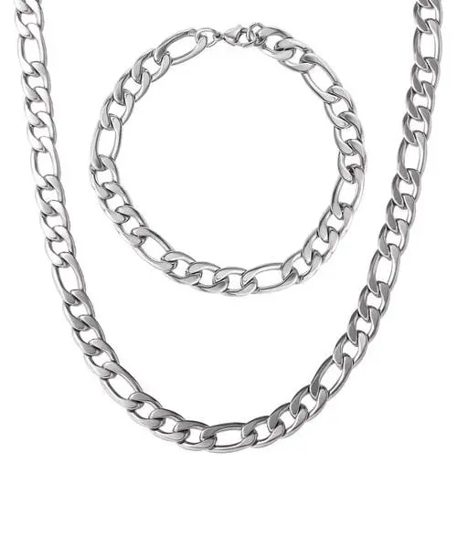 Lucky Brand Figaro Chain And Bracelet Set - 48