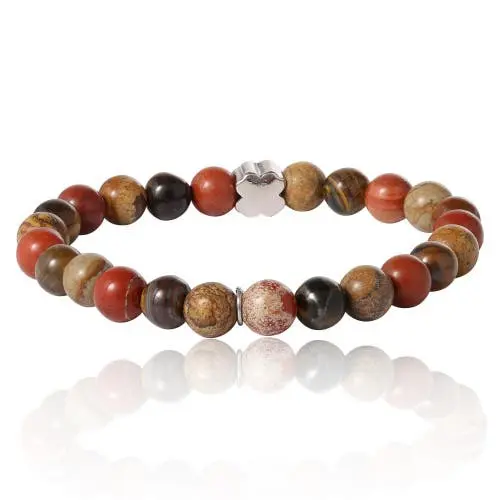 Lucky Brand Jasper Stone Beaded Stretch Bracelet