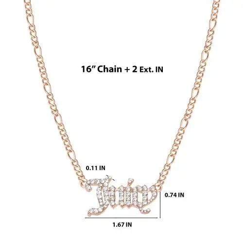 Juicy Couture Crystal Script Logo Chain Necklace
